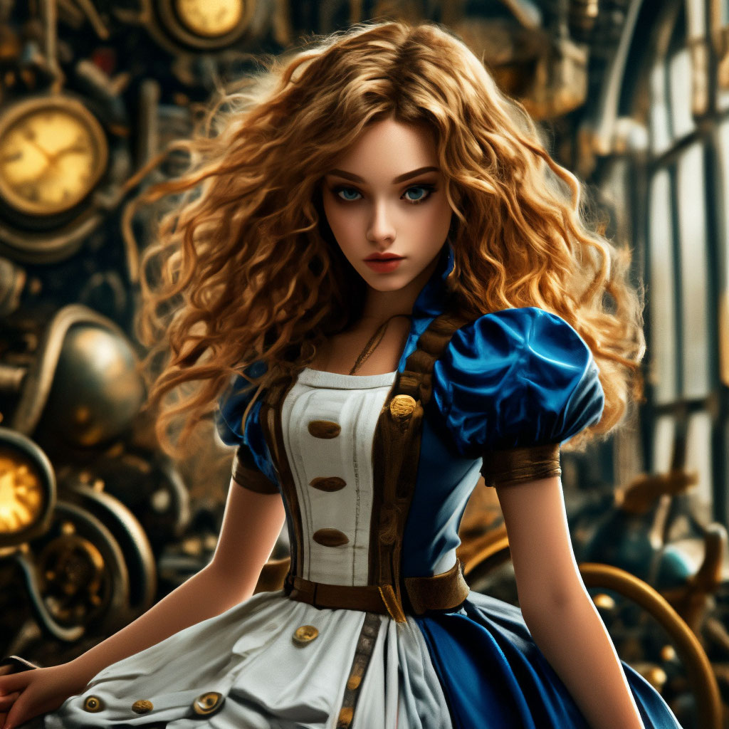 "Alice in Wonderland Steampunk" — image created in Shedevrum