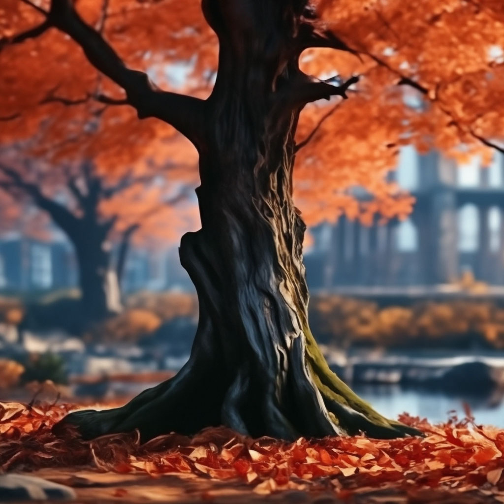 "Autumn tree, beautiful, professional photo, ISO 100, soft lighting ...