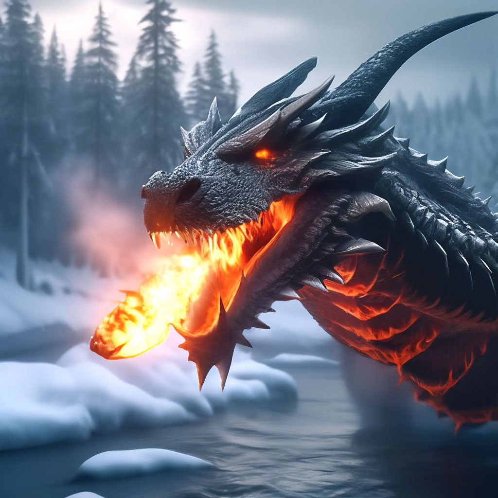 "Vedmak river dragon fire-breathing , ISO 100, 4k, f/2.8, high ...