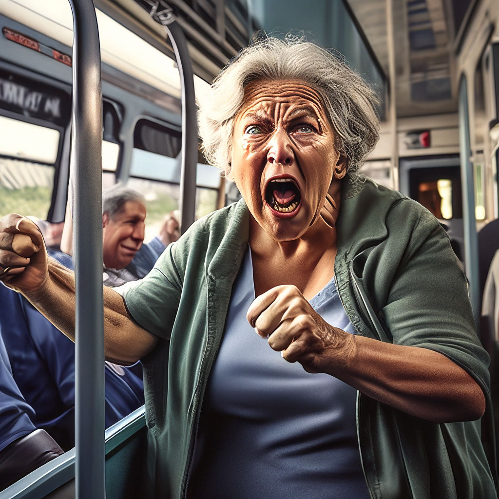 "⛔️The grandmother of the janitor riots on the bus because of the place ...