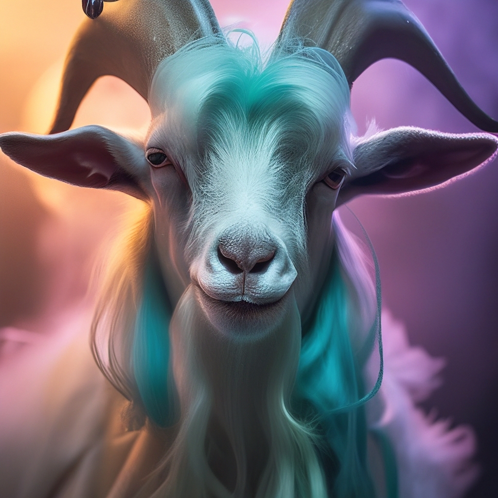"Though goats, but cute" — image created in Shedevrum