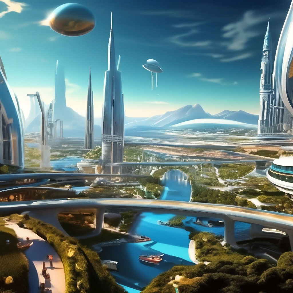 "The world of the future" — image created in Shedevrum