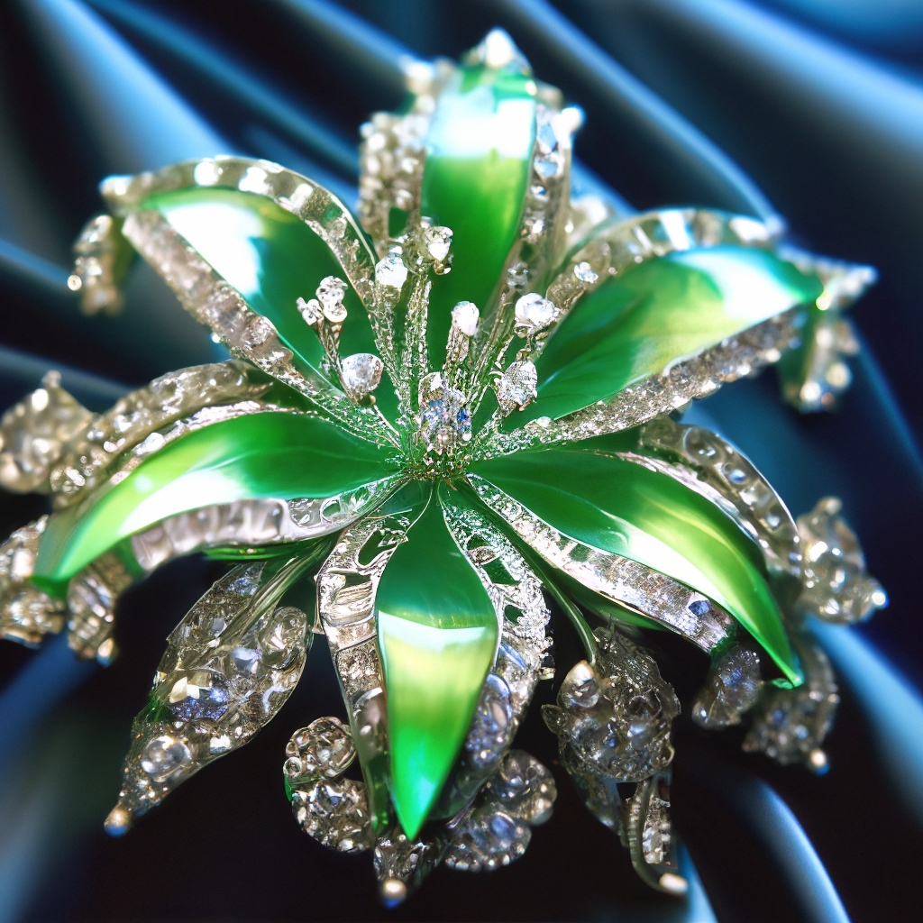 "Green lilies are large, clearly detailed light air. transparent ...