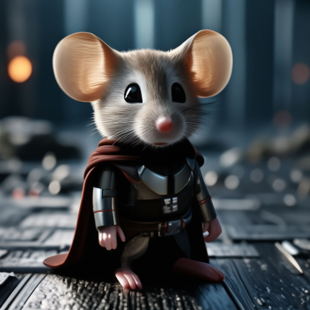 "Mouse wait for star wars" — image created in Shedevrum