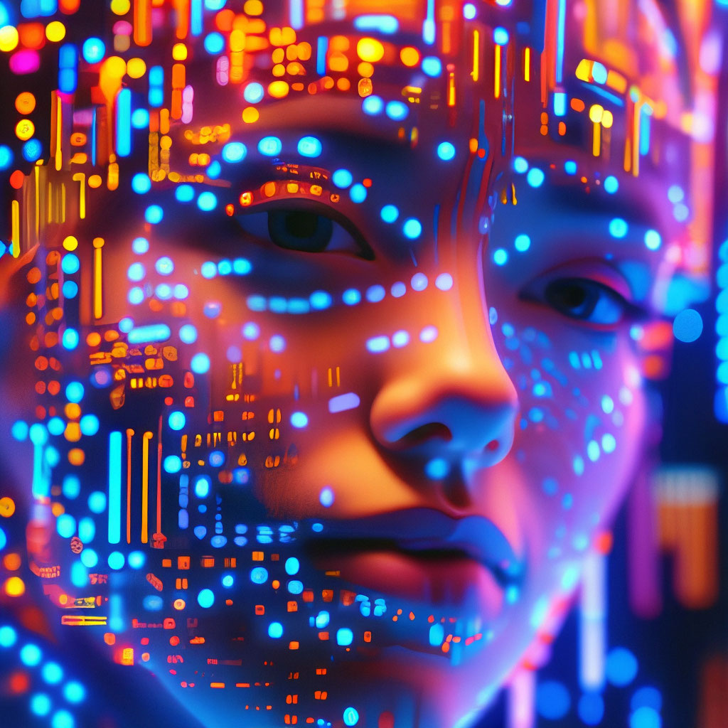 "Neural network draws, process, , beautiful, realistic, close-up ...