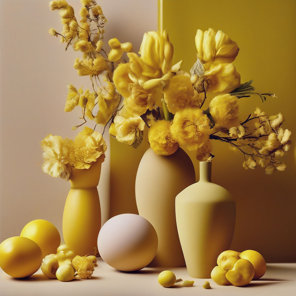 "Detailed still life in soft yellow tones. gently. in detail." — image ...