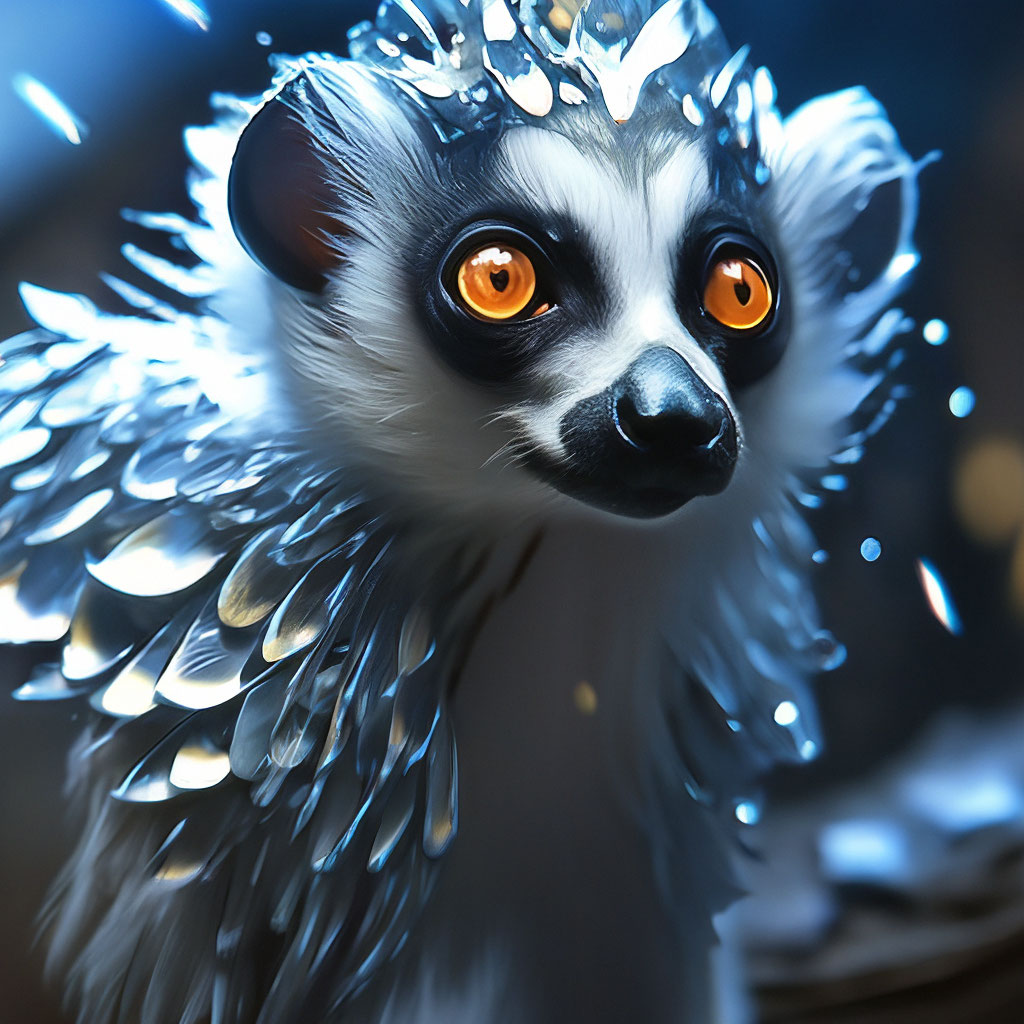 "Mythical,unreal, creature, lemur,photorealism, hyperdetalization of ...