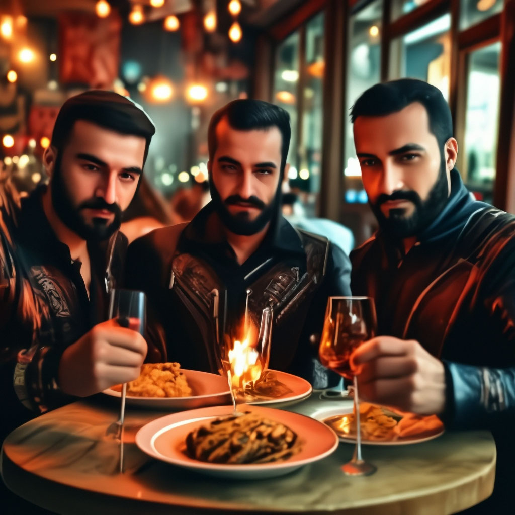 "Turkey...fellow countrymen have fun at a local restaurant" — image ...