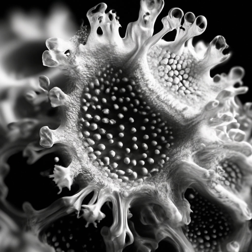 "Plesen under picrosokp, pencil + tash, black and white" — image ...