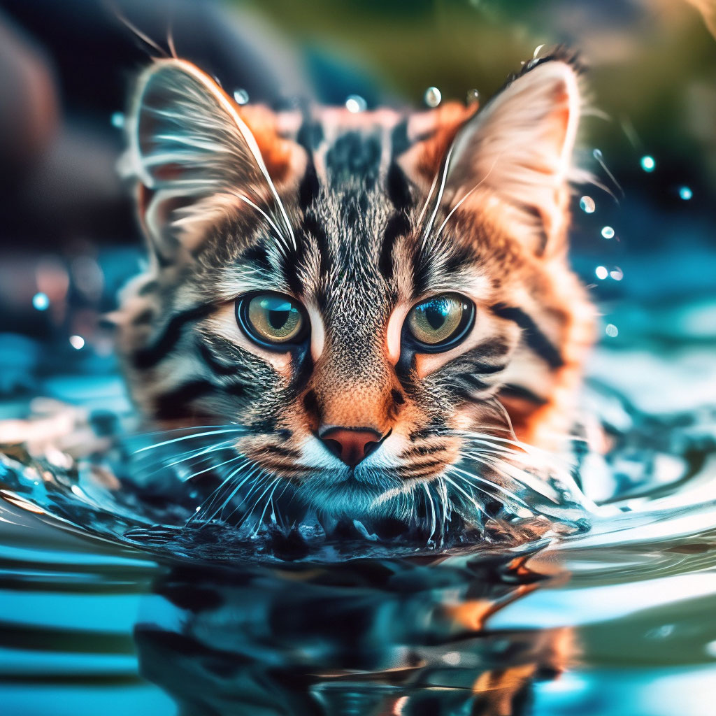"Cat water" — image created in Shedevrum