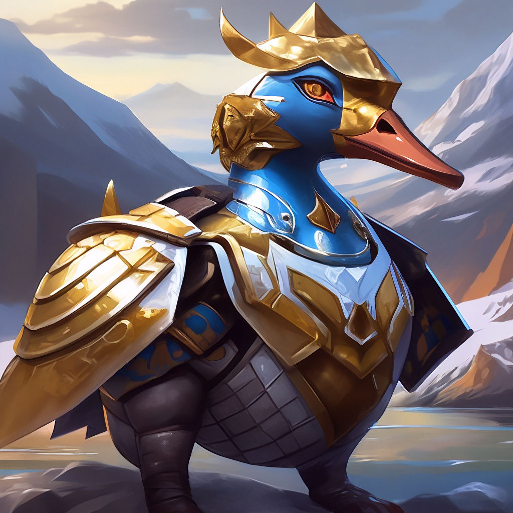 "Armored goose and armored goose" — image created in Shedevrum