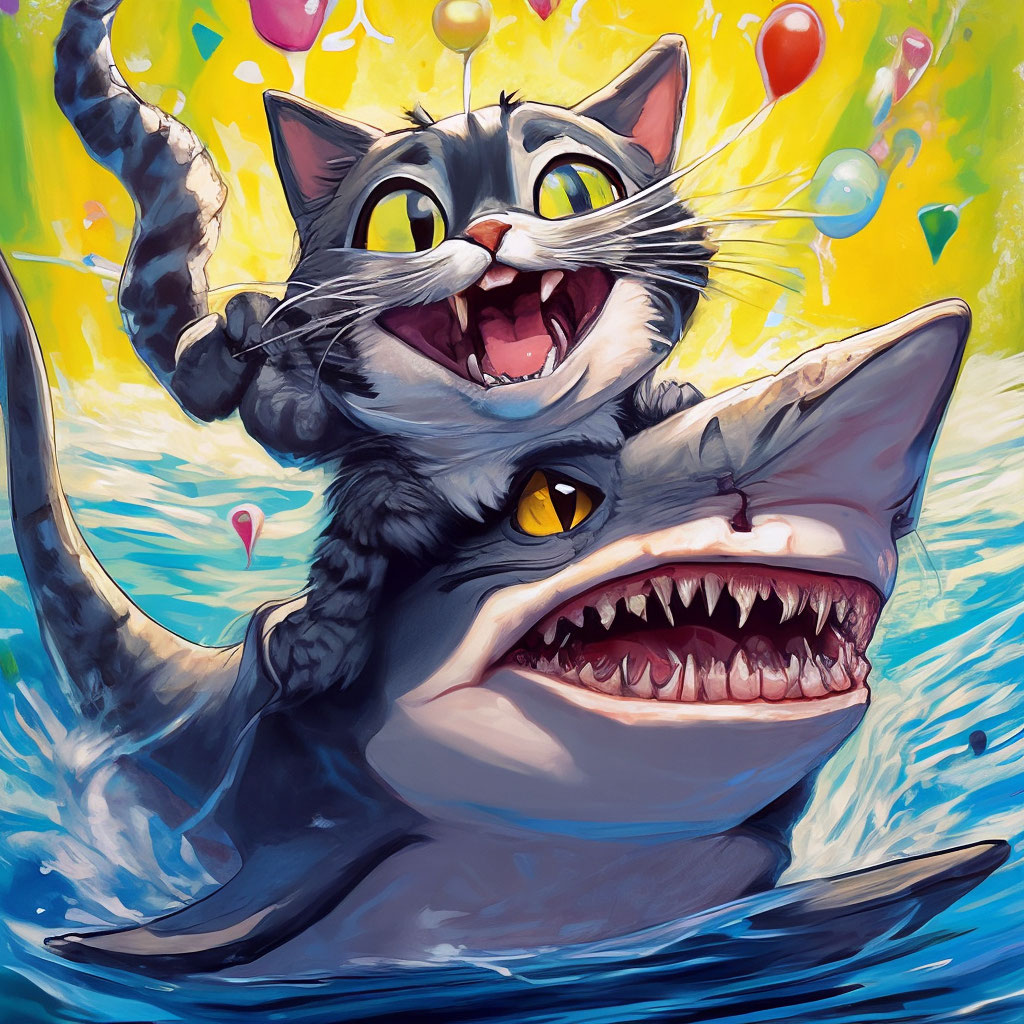"Tim Burton drawing bejewelled a very cheerful cat is smiling and ...