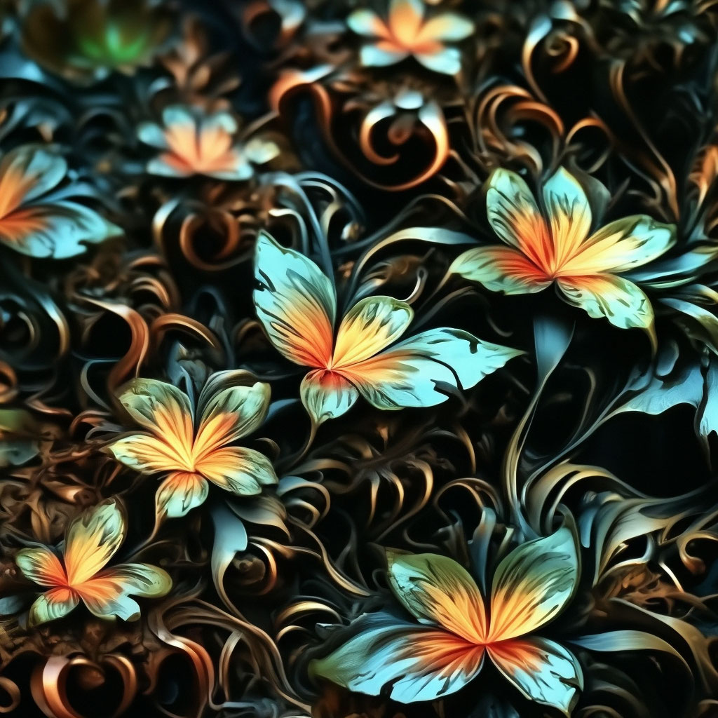 "Micro flora jungle pattern, fractal" — image created in Shedevrum