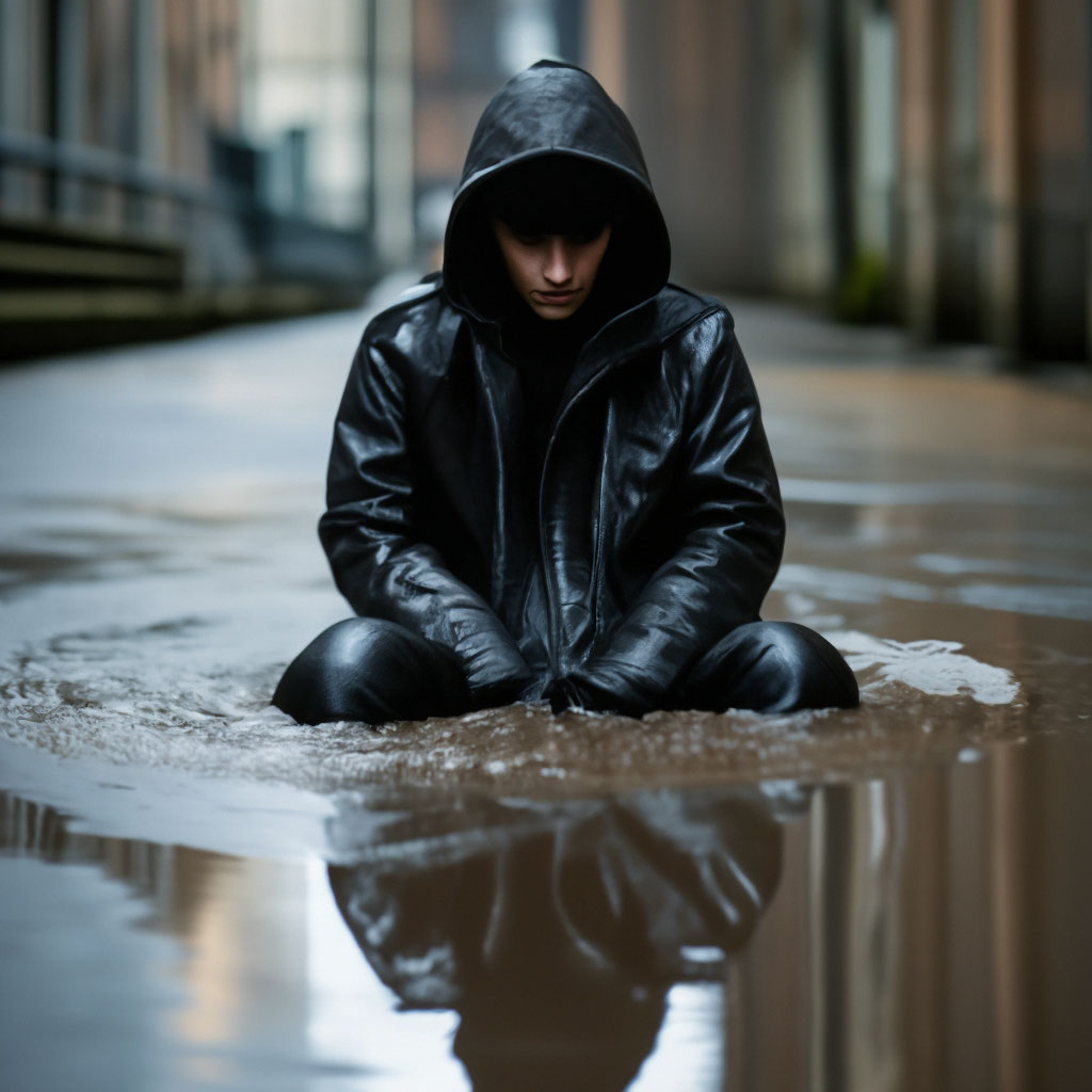 "Sit in a puddle" — image created in Shedevrum