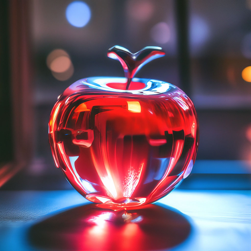 "Crystal apple🍎" — image created in Shedevrum