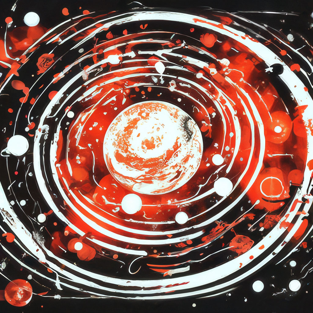 "Jupiter. silhouette, vector graphics, vector illustration, ink ...