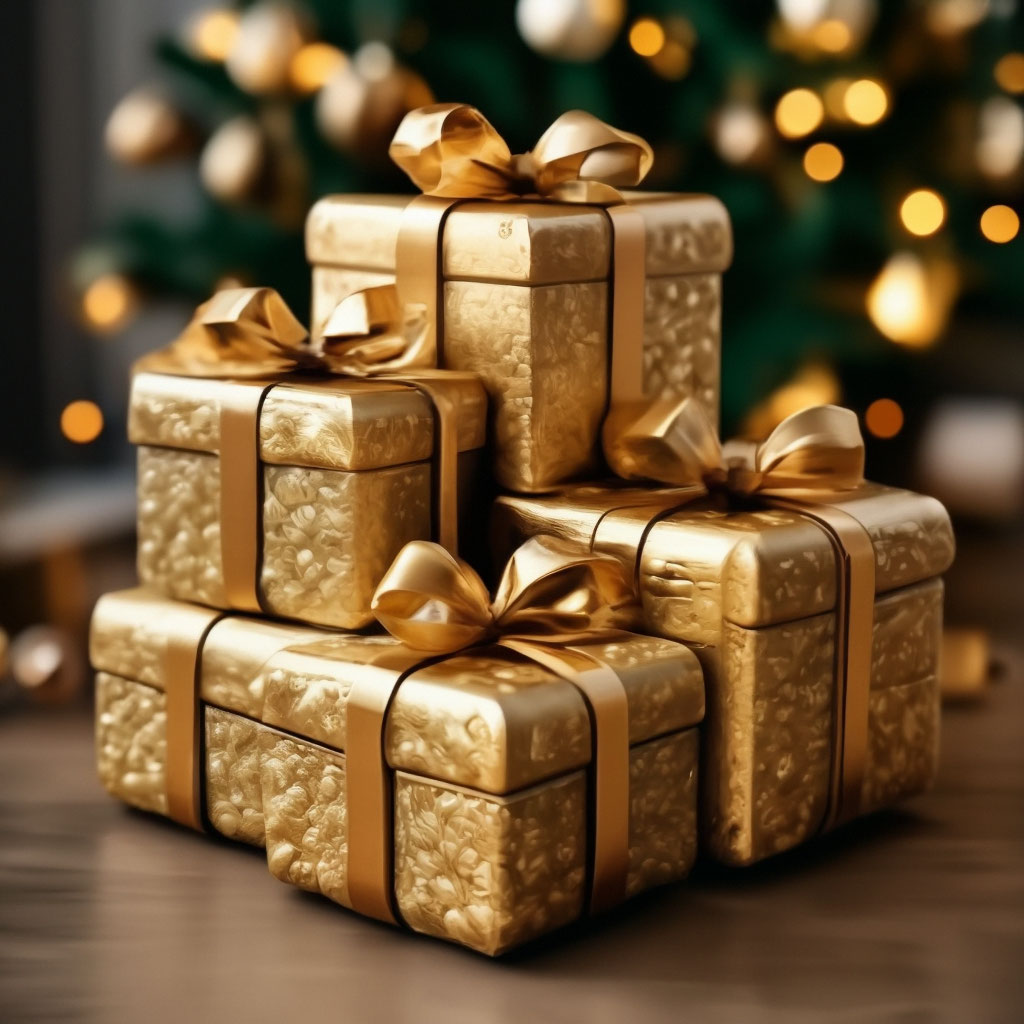 "A gift for @dmitrii_chapurin 3 beautiful Christmas boxes with gold ...