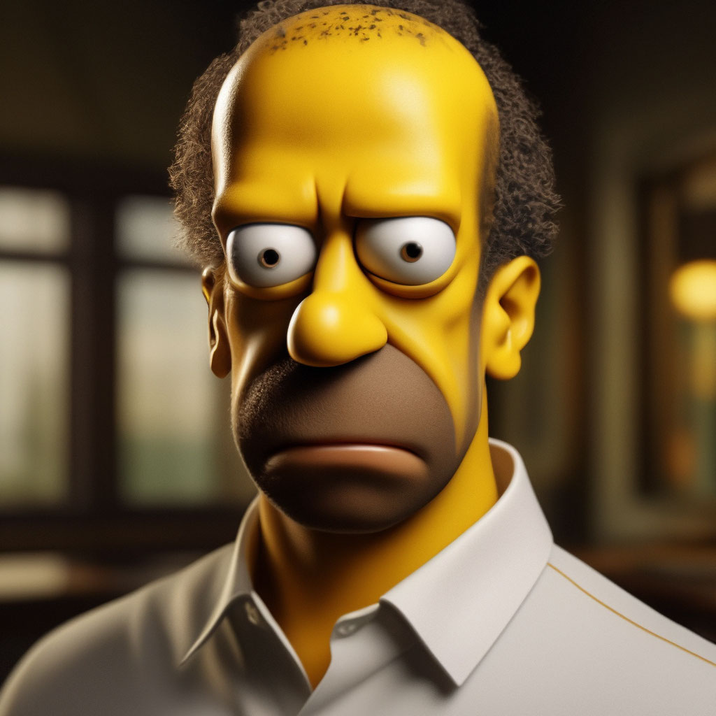 "Homer Simpson in the style of photorealism" — image created in Shedevrum