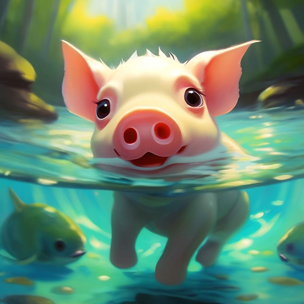 "Water pig cutie" — image created in Shedevrum