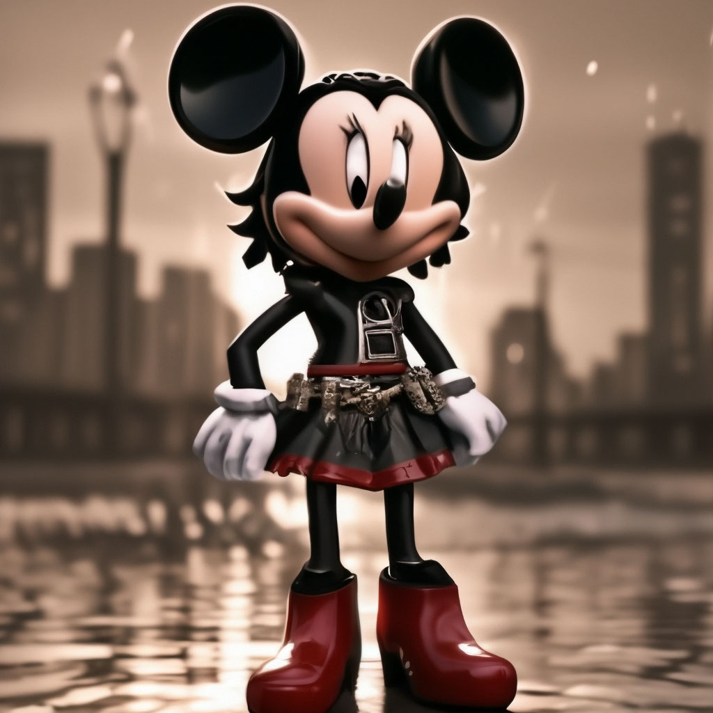 "Minnie Mouse Side view Wet little clothes hairstyle emo full height ...