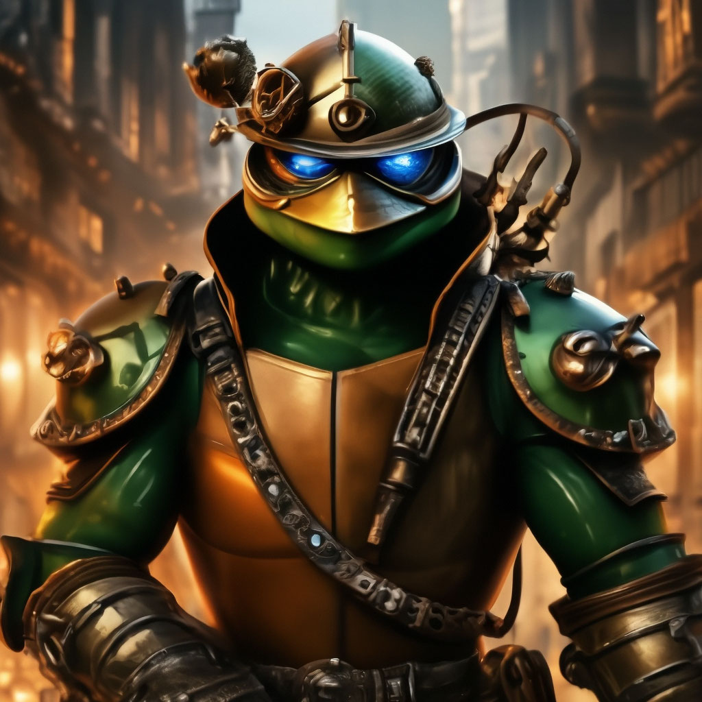 "Steampunk Ninja Turtles" — image created in Shedevrum