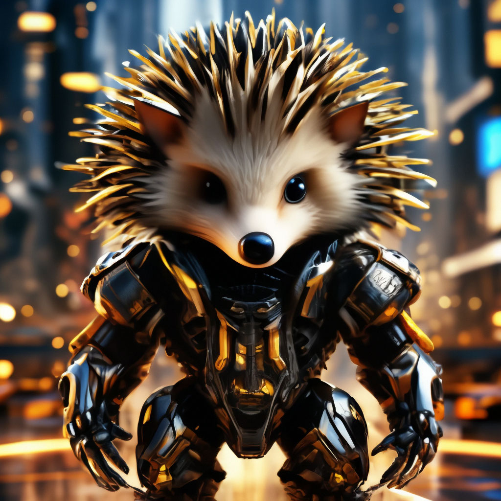 "Cyber hedgehog" — image created in Shedevrum