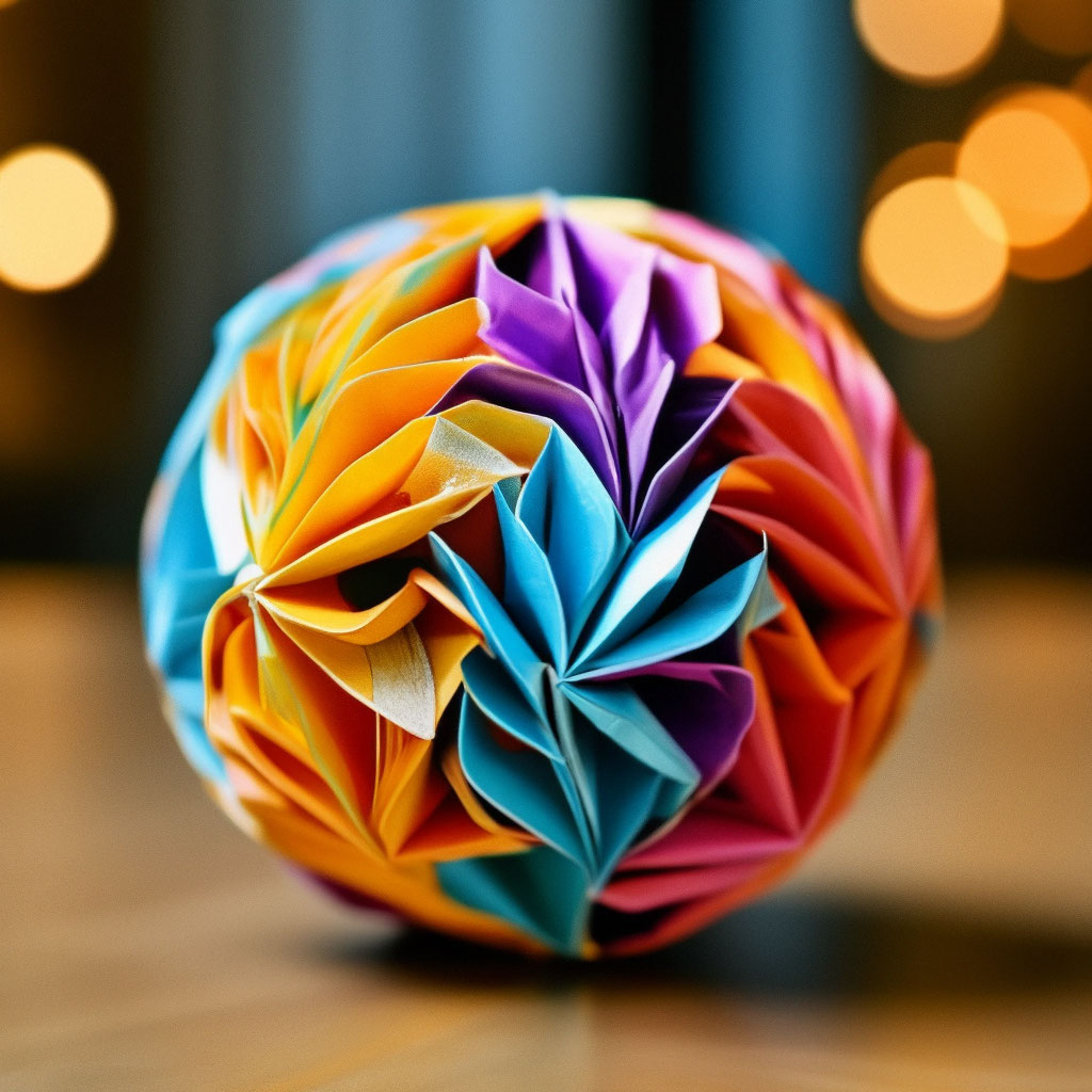 "Origami, paper, splash ball, magic wind amulet inside the ball ...
