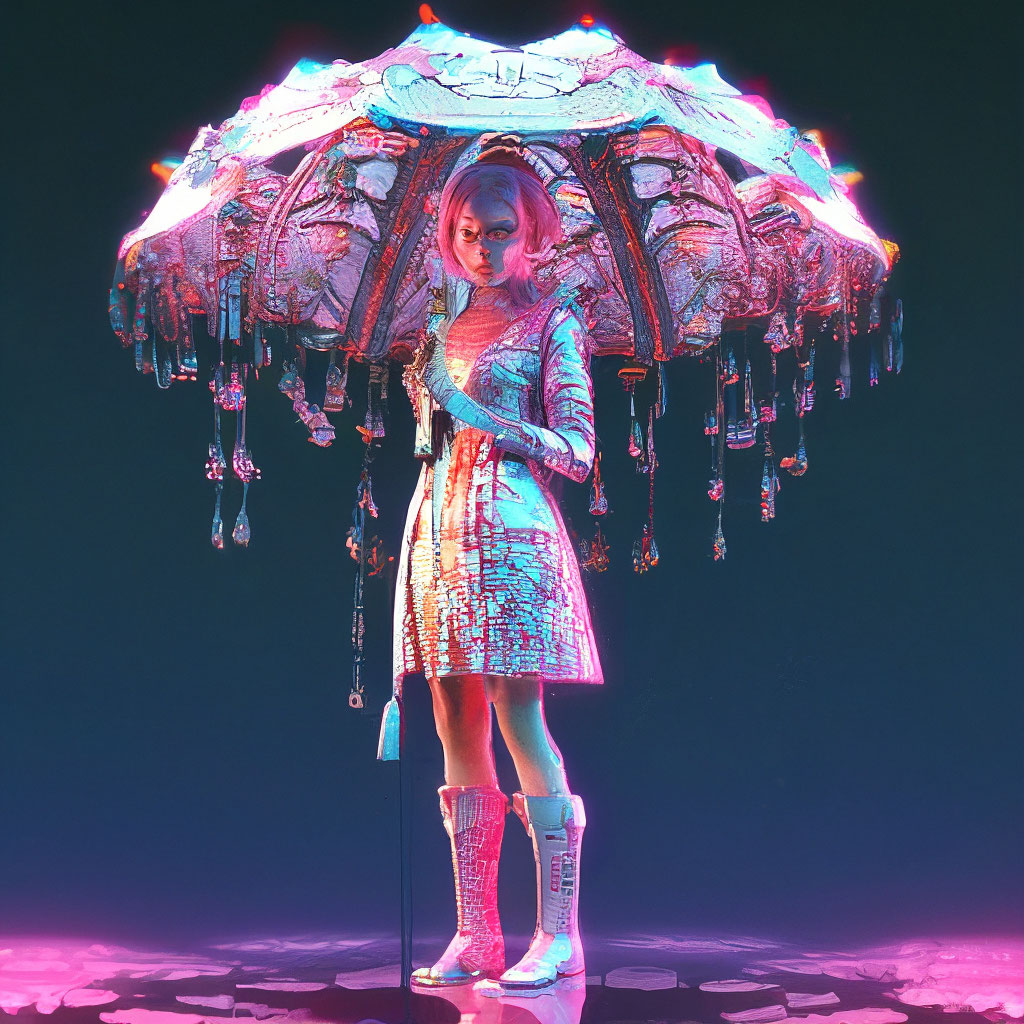 "Strange girl + umbrella. 5d. full height. unusual angle. plastic ...