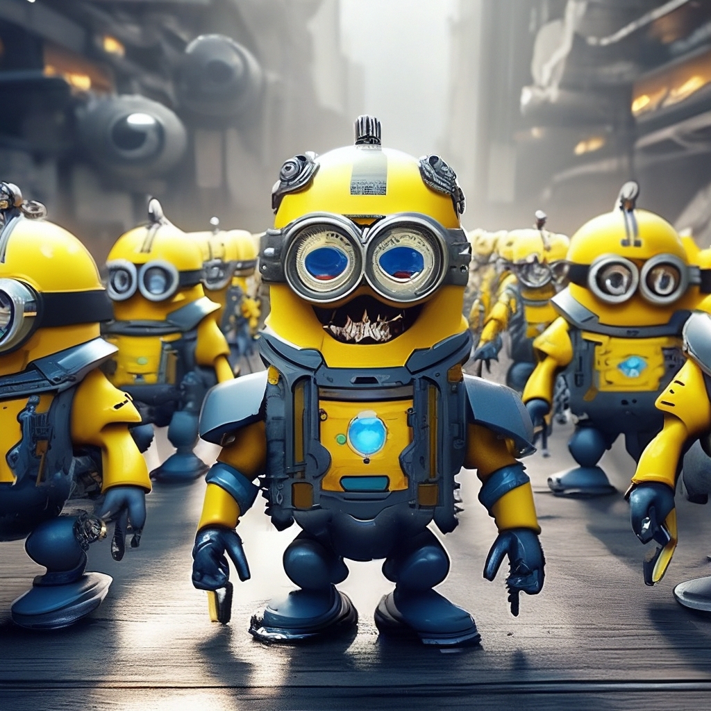 "Cyborg minions from the future" — image created in Shedevrum