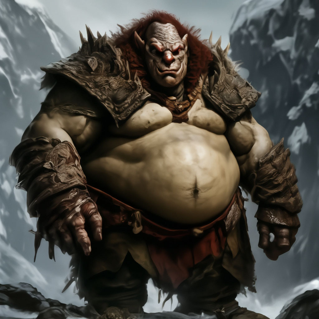 "Huge fat troll, DnD" — image created in Shedevrum