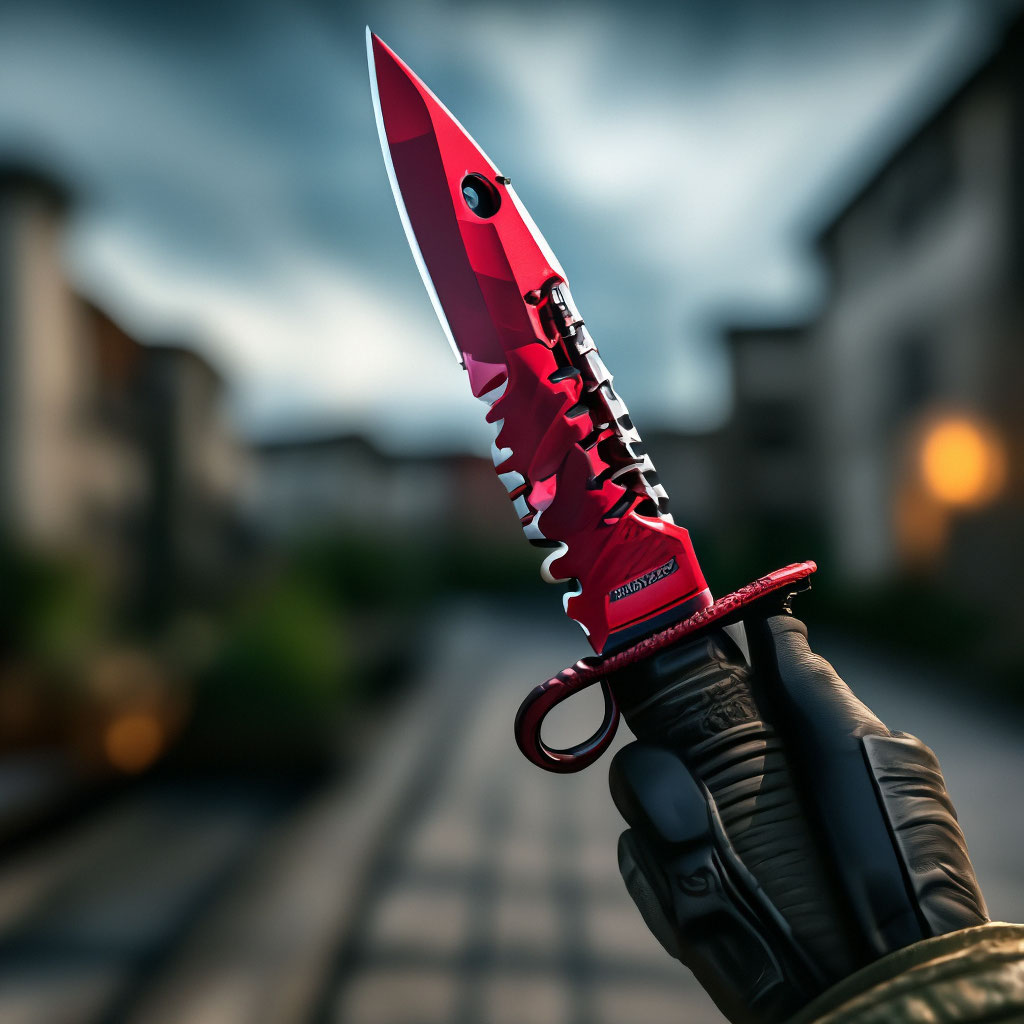 "M9 Bayonet Crimson Web. , beautiful, realistic, close-up, professional ...