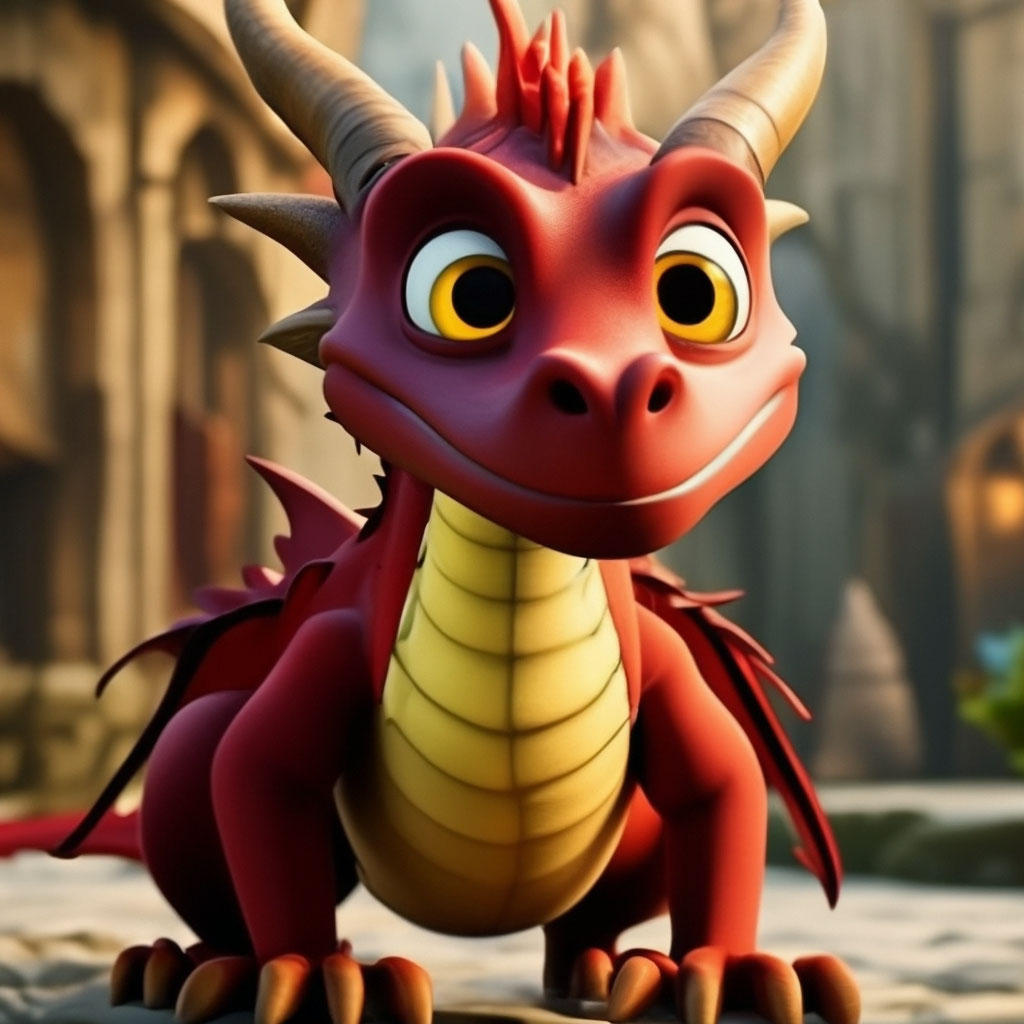 "Pixar's style dragon," — image created in Shedevrum