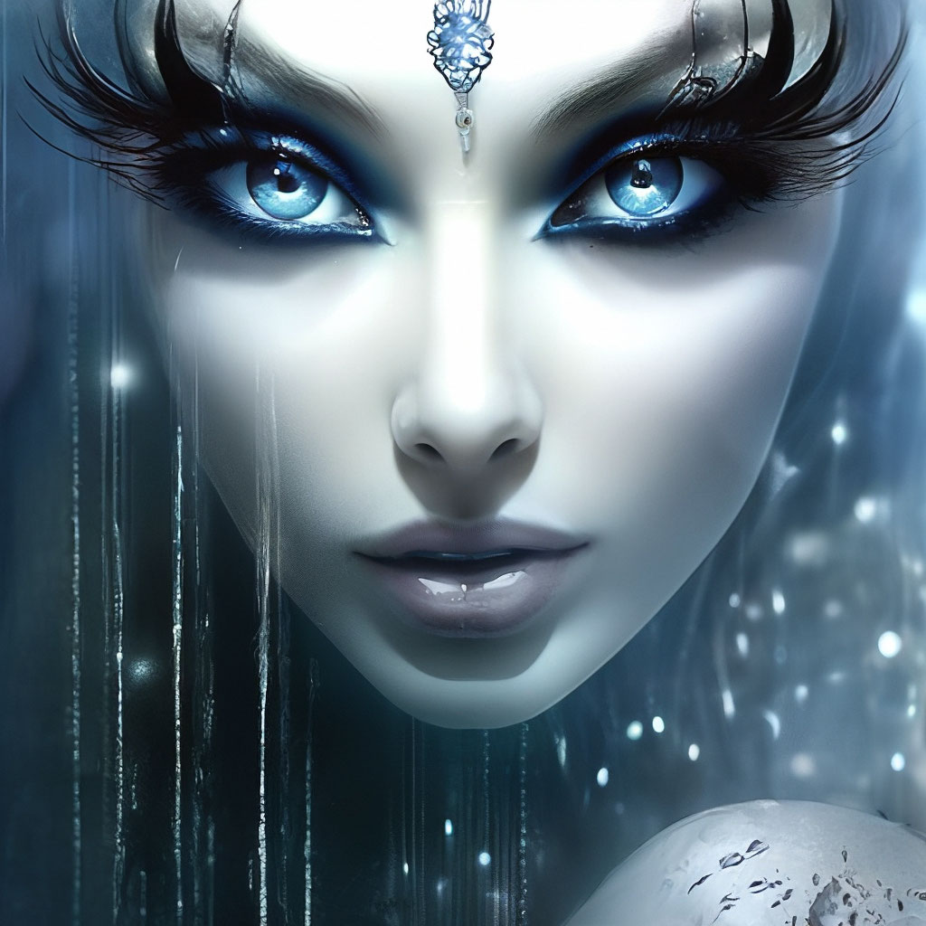 "Expressive beautiful face, beautiful expressive eyes, long huge ...