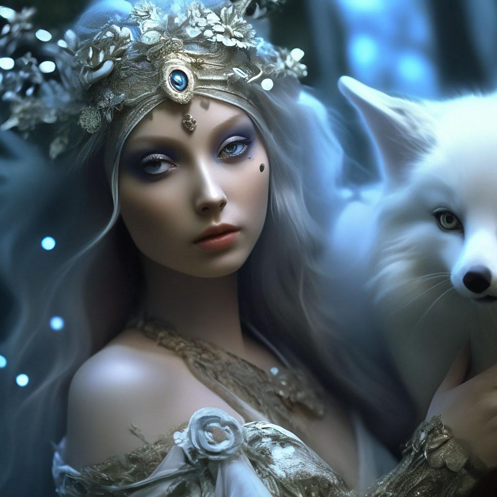 "Hyperrealism, beautiful, spectacular forest dweller in symbiosis with ...