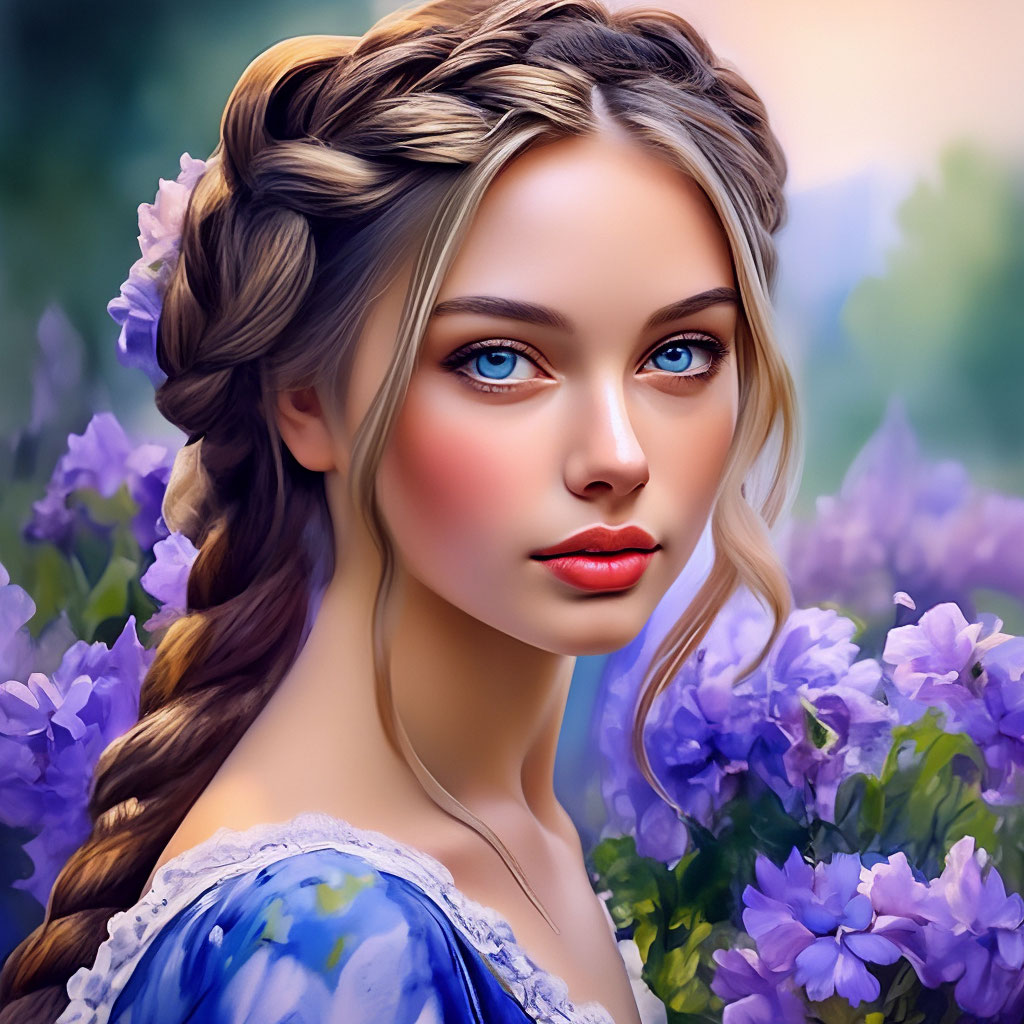 "Periwinkle in a braid,beauty in a …" — image created in Shedevrum