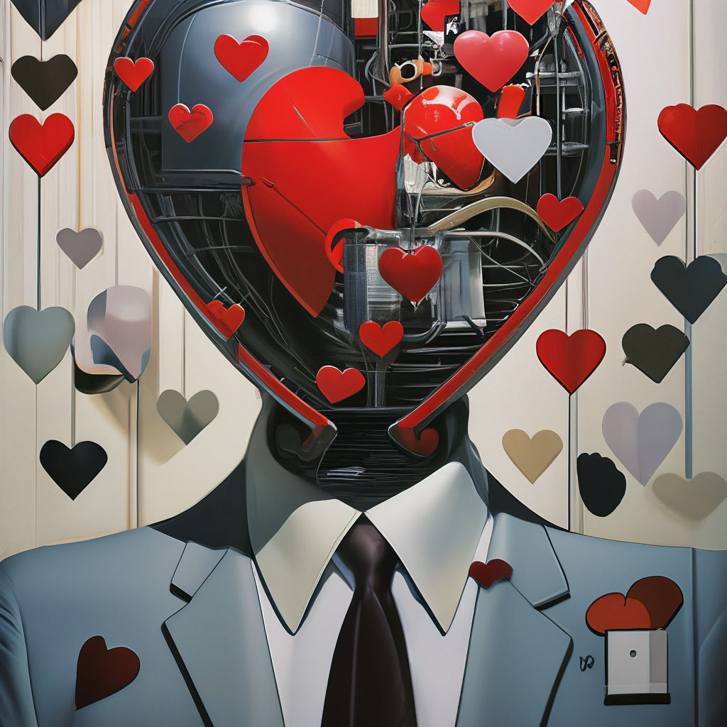 "#S head consists of hearts, portrait of hearts, realism, photorealism ...