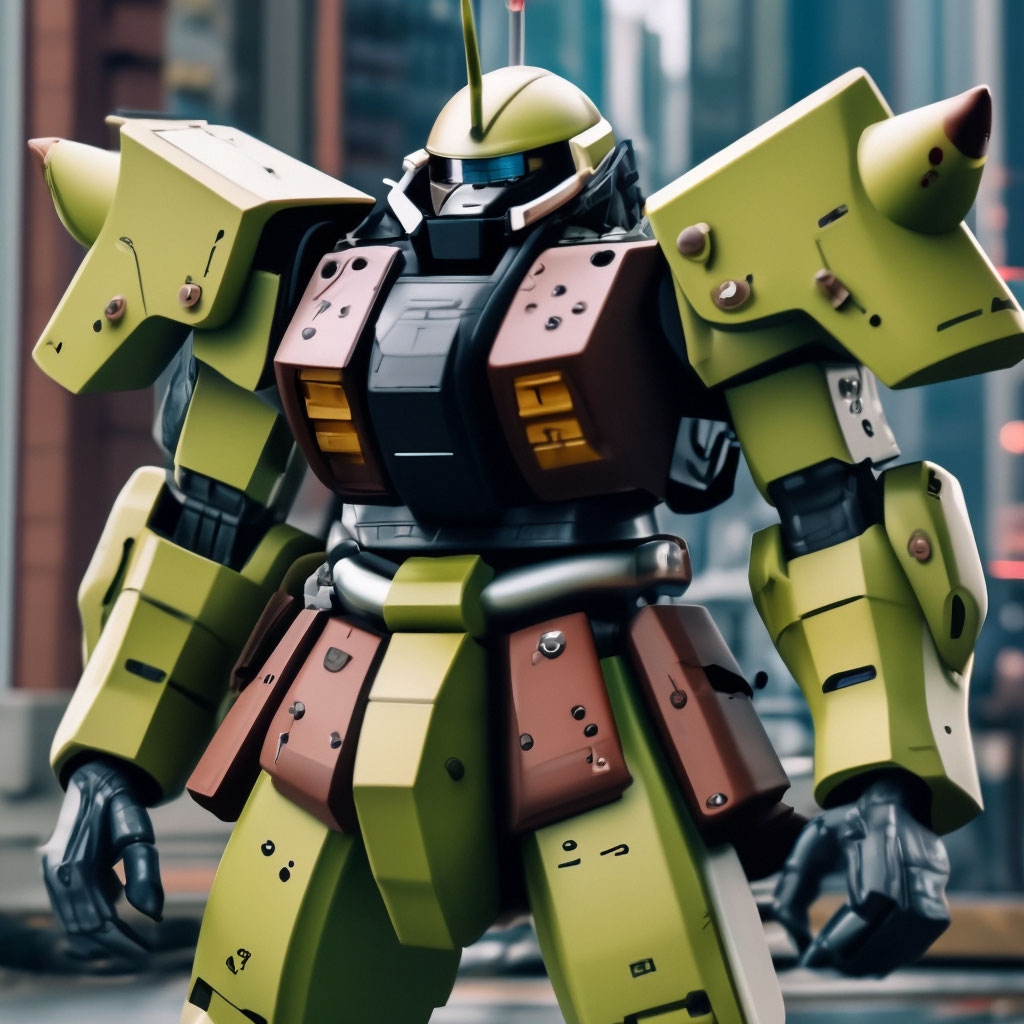 "Zaku's mobile armor" — image created in Shedevrum