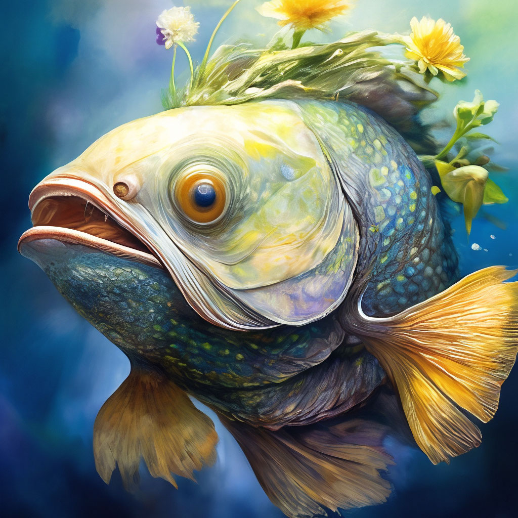 "A very interesting surprised angler fish, on the head an erokesis of ...