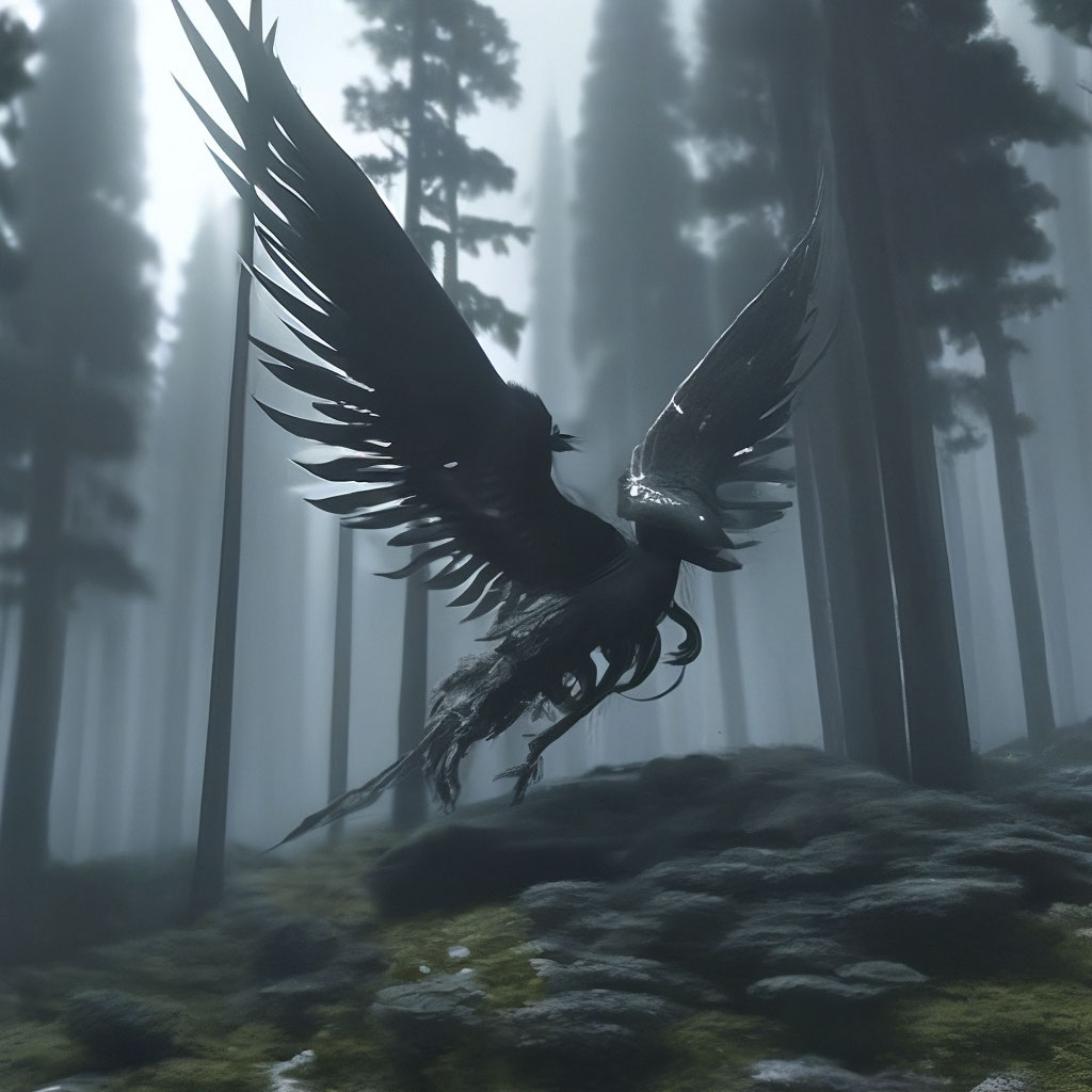 "The winged spirits of spruce woodlands Over the gray mounds roam in ...