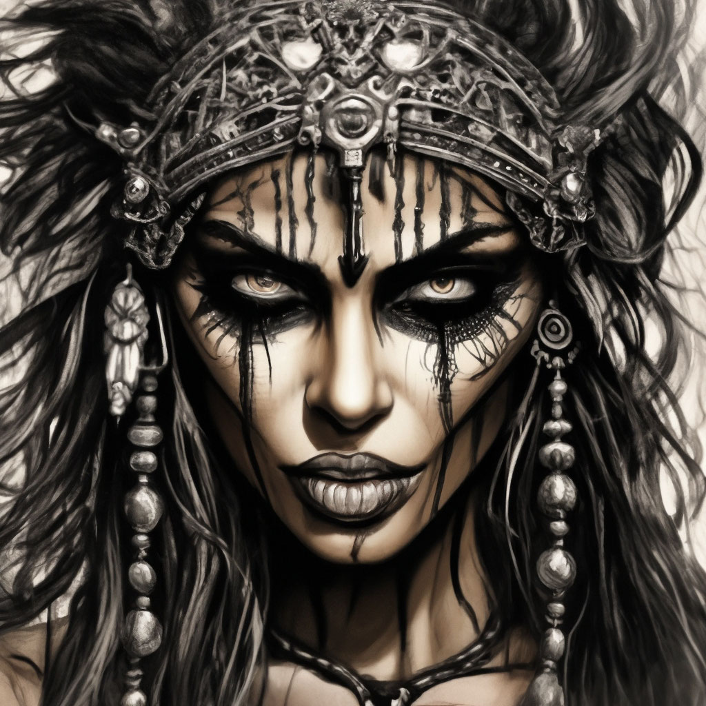 "Angry voodoo Woman very Beautiful voodoo face , voodoo skinny concept ...