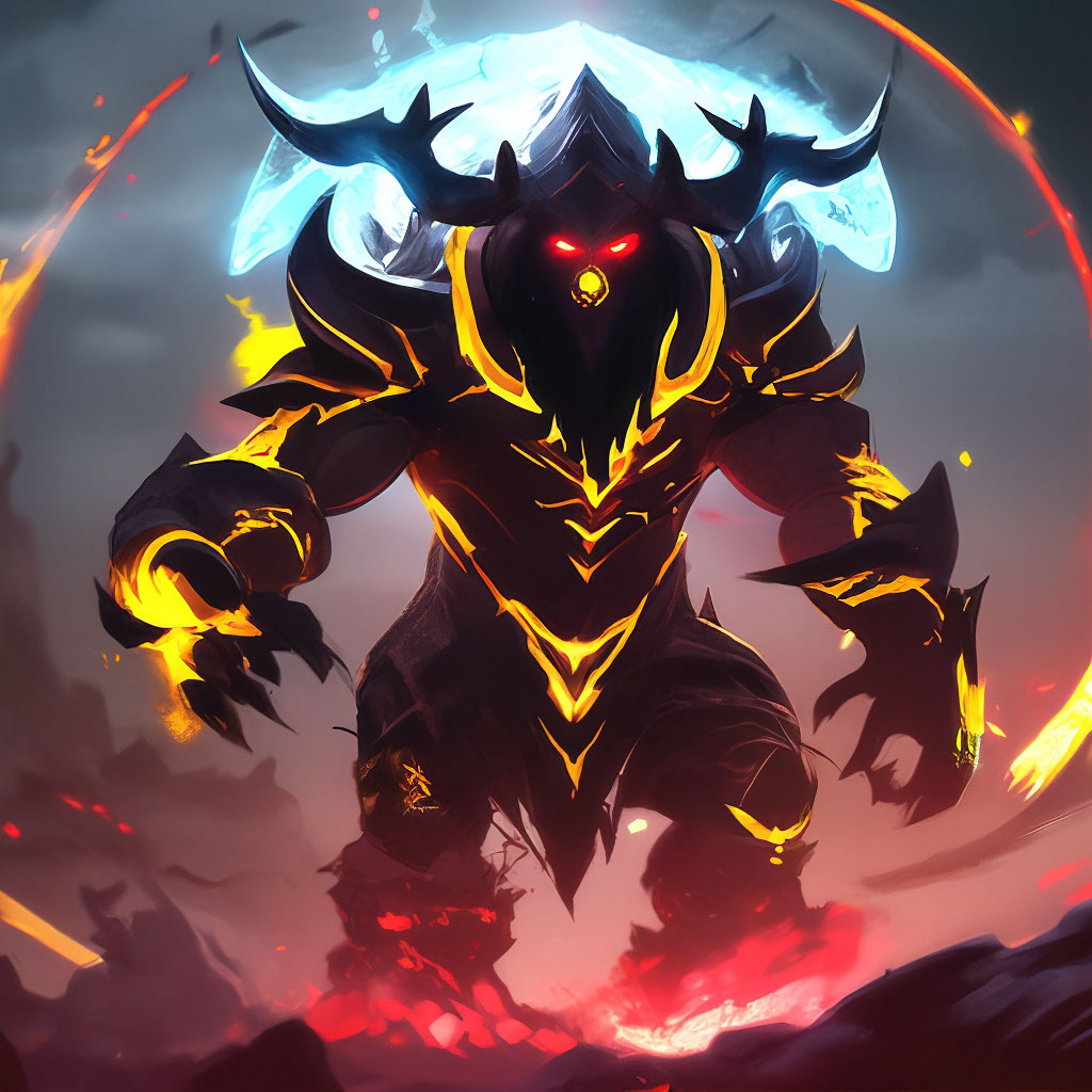 "Earthshaker Dota 2 with a large totem on its back. fantasy style ink ...