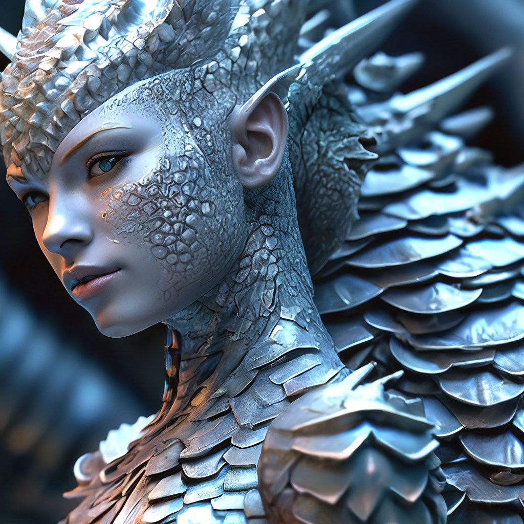 "Eroticstyle full-length dragon girl, fine 3d scales on the skin with ...