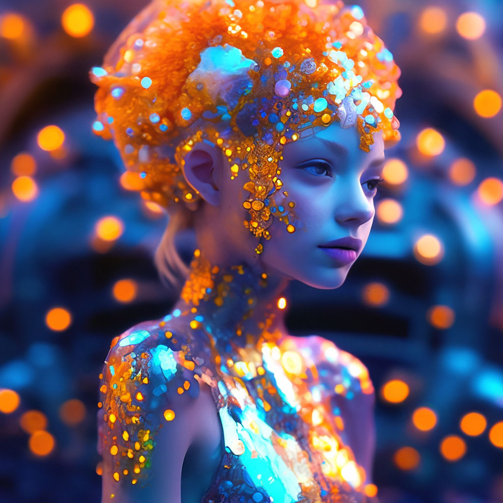 "Not an earthly cute alien girl, on another planet, mechanical skin ...