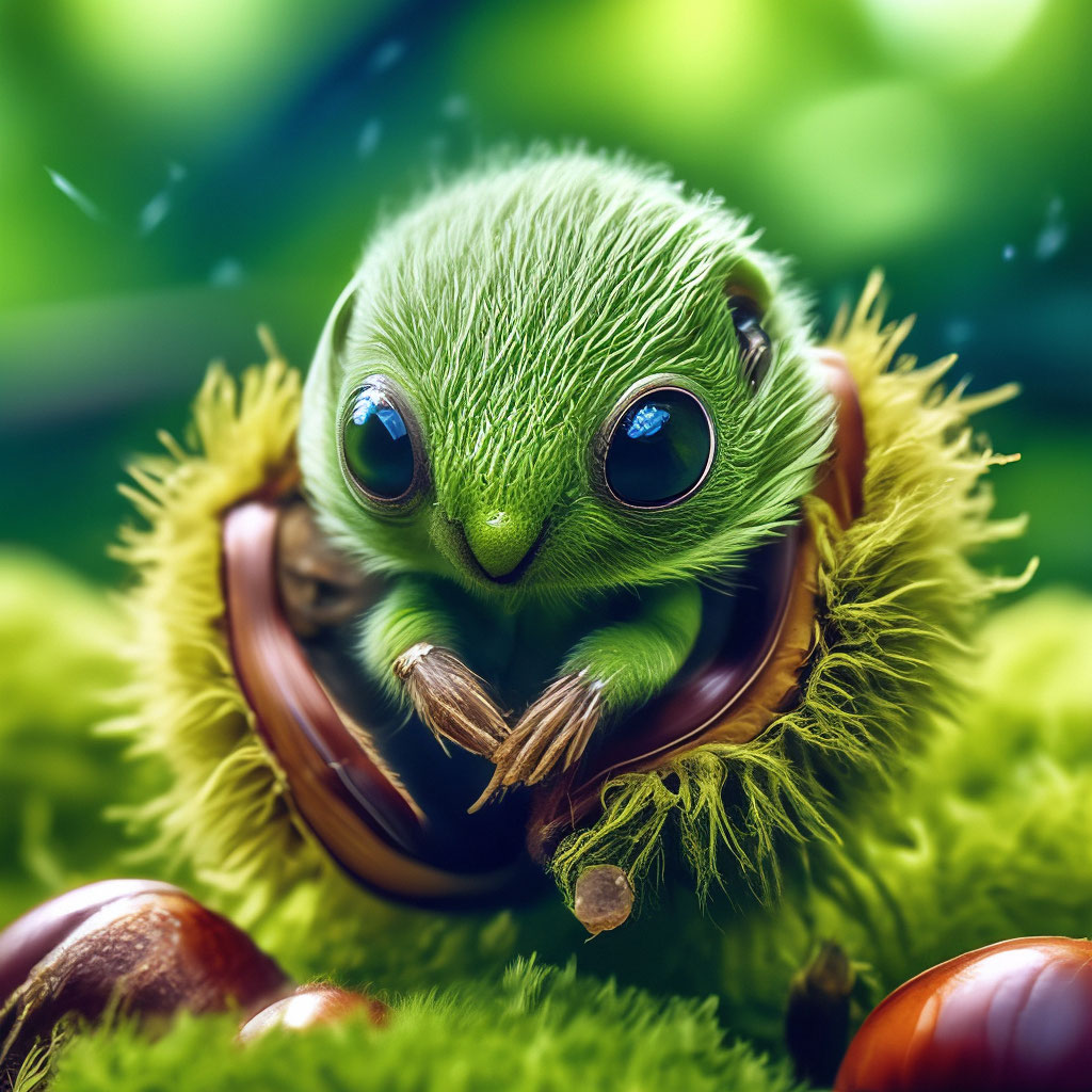 "Microscopic chestnut alien animal tiny creature, mega-cute alien ...
