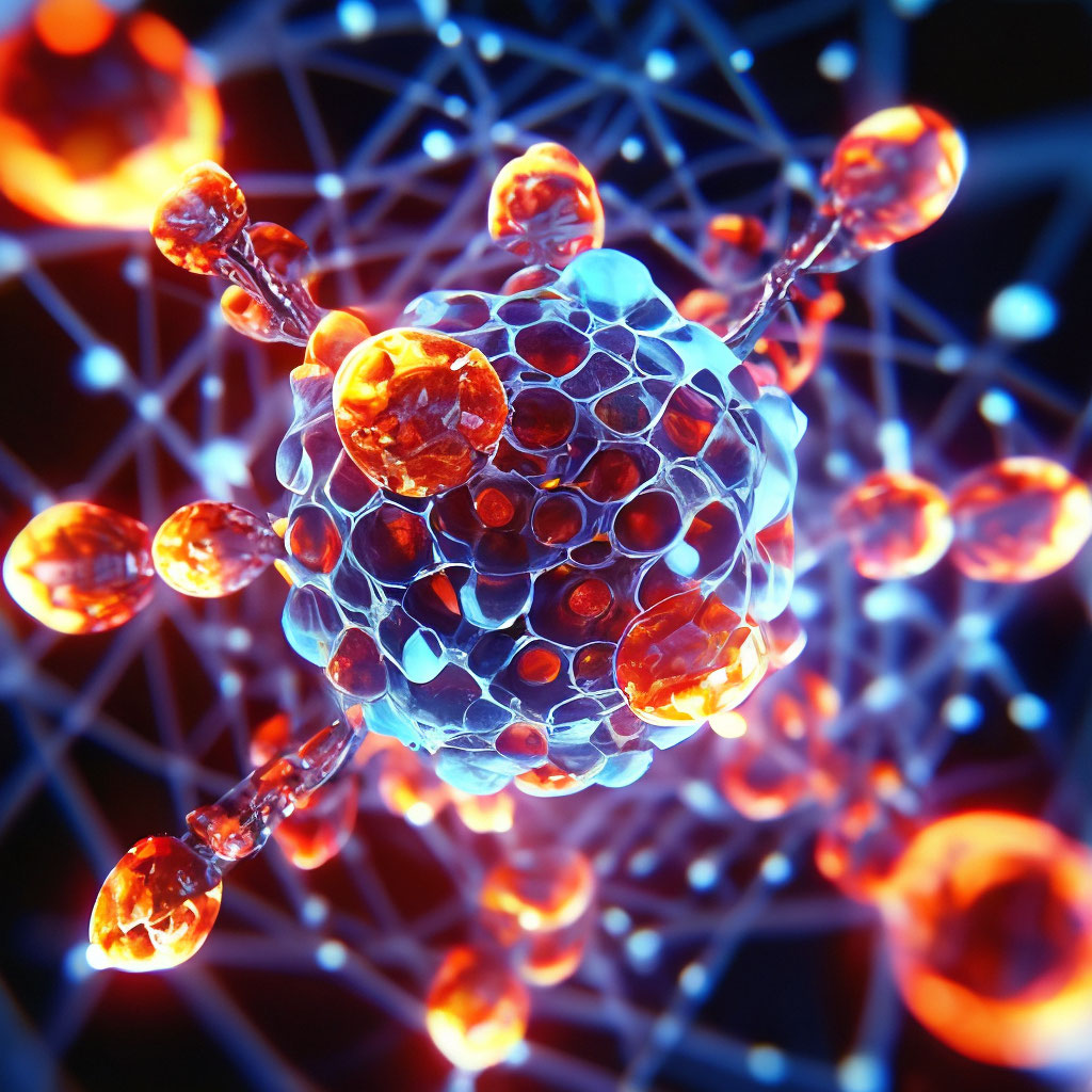 "Microcosm cosmos, oxygen atom, photon, crystal lattice, energy ...