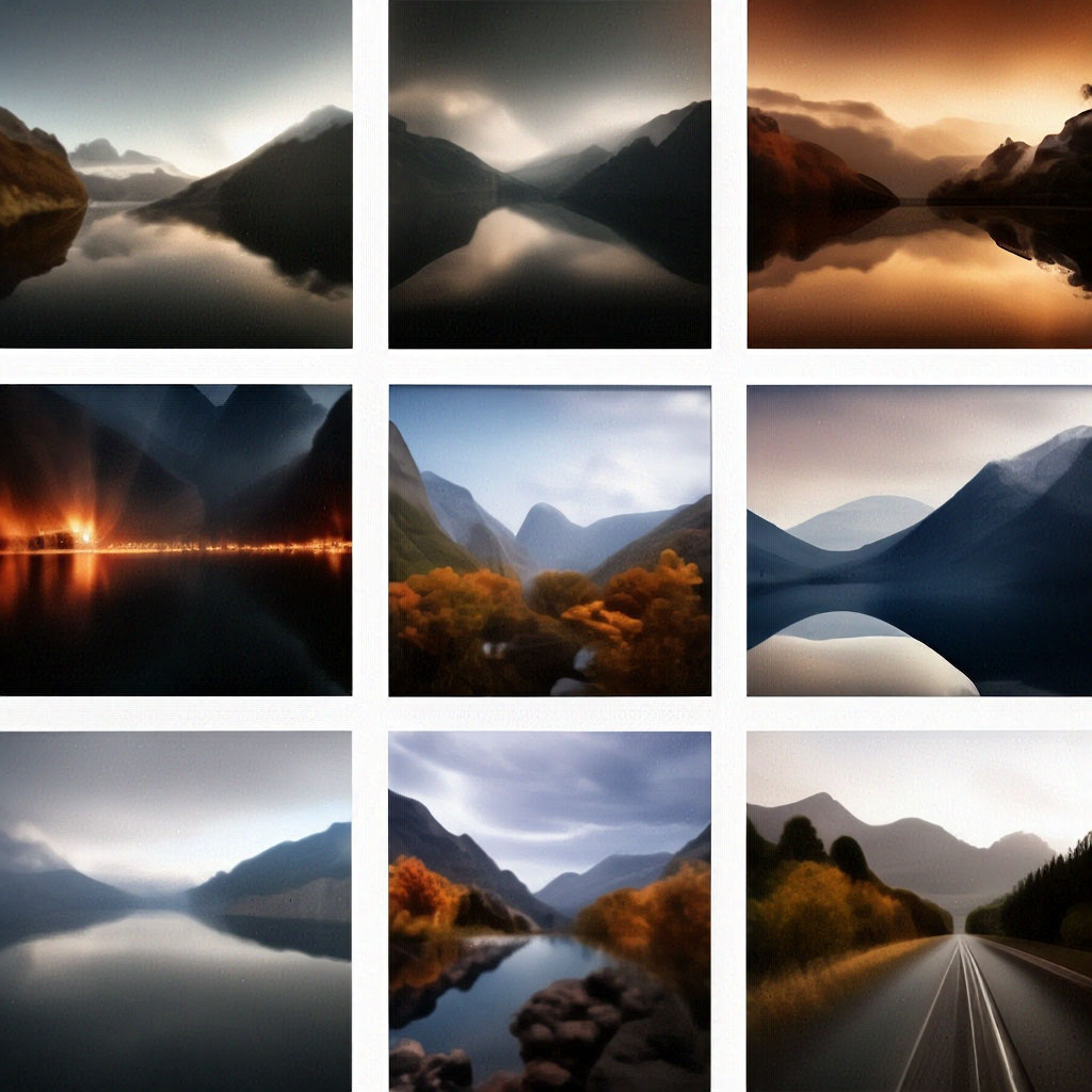 "A collection of 100 unique images" — image created in Shedevrum