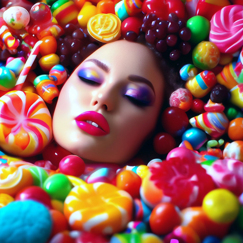 "Full of sweets, juicy curvy beauty, sweets, bright colors, bright ...