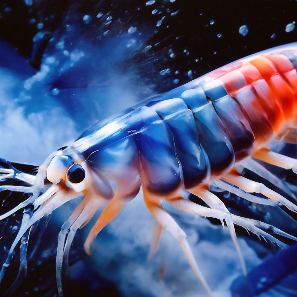 "Atlantic krill, exquisite design, watercolor, play of light" — image ...