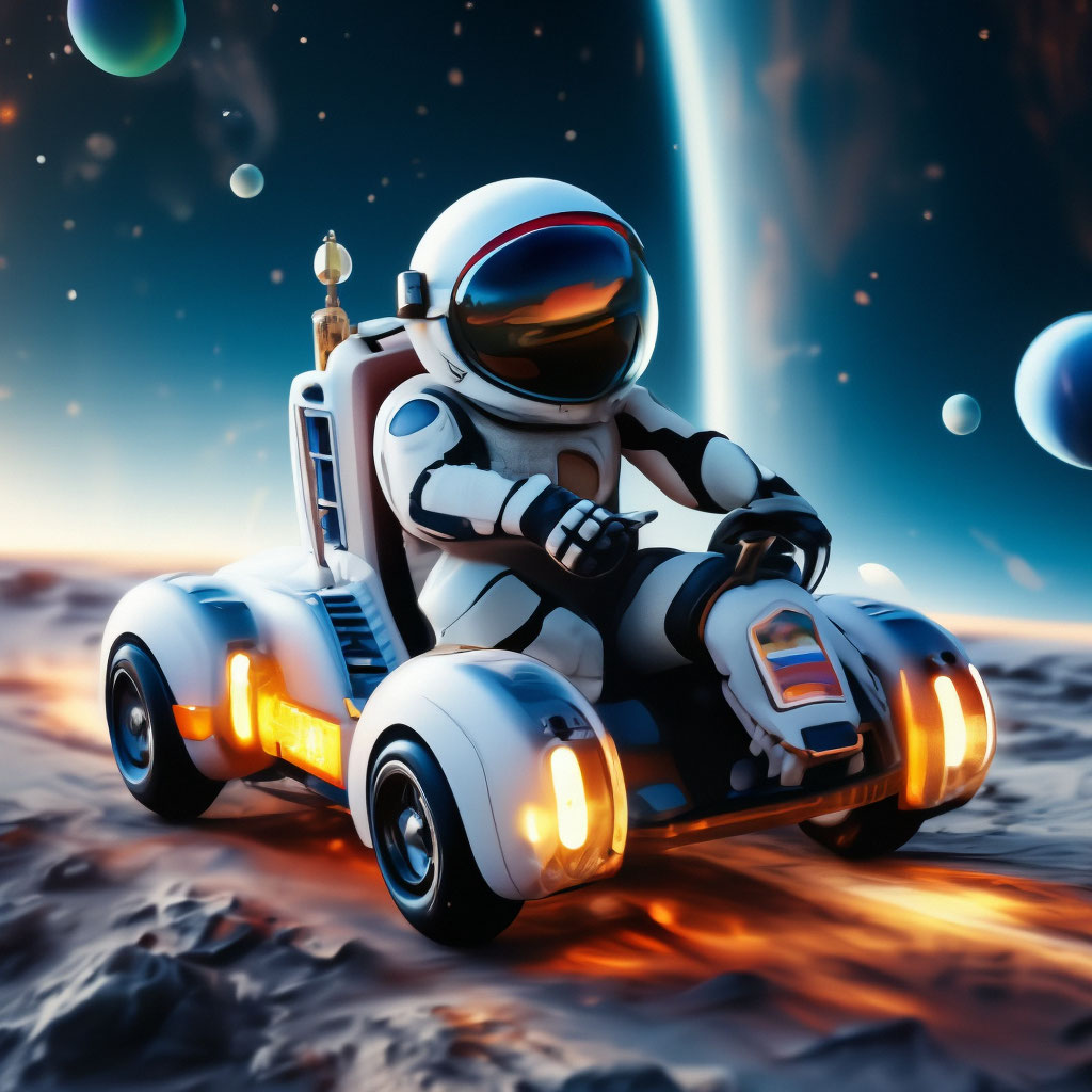 "A Mega-beautiful space taxi on a Mega-beautiful White Mars +rainbow ...
