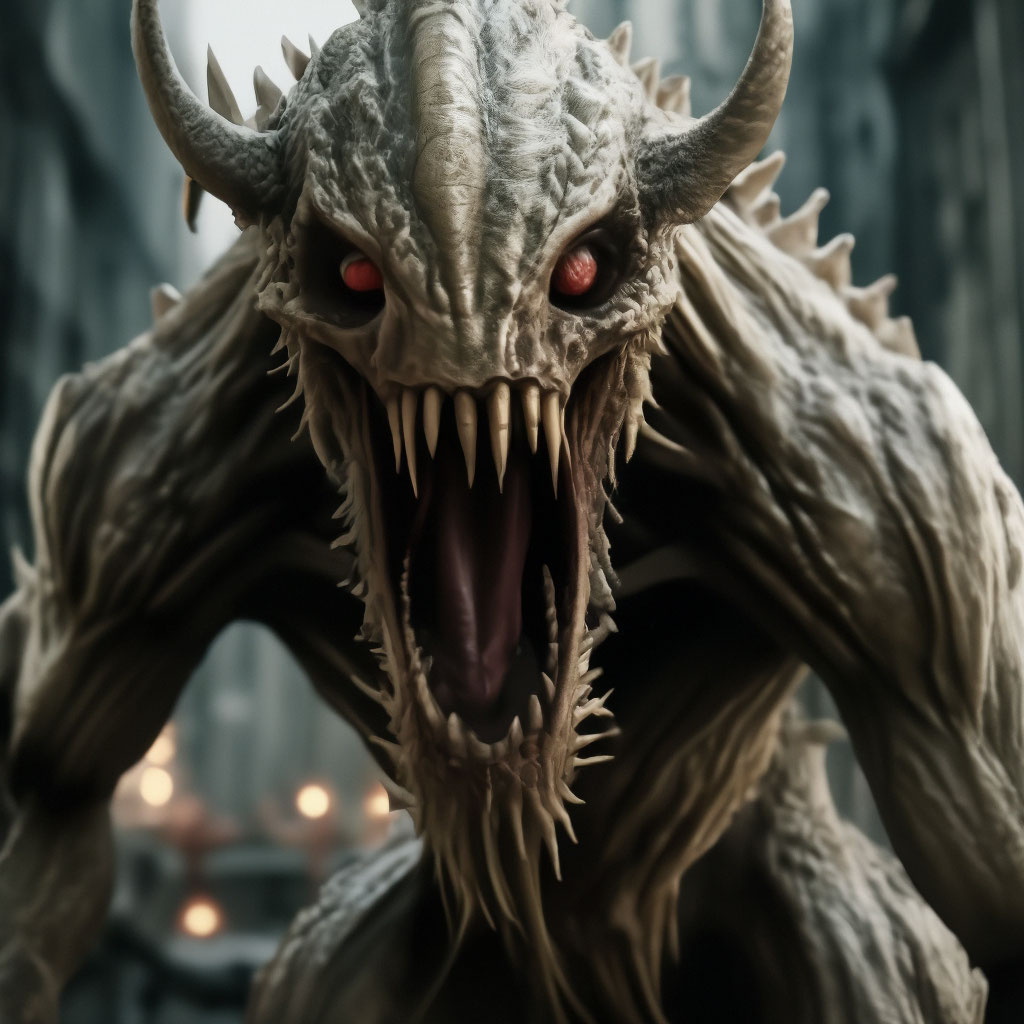 "Monster terrible , realistic" — image created in Shedevrum